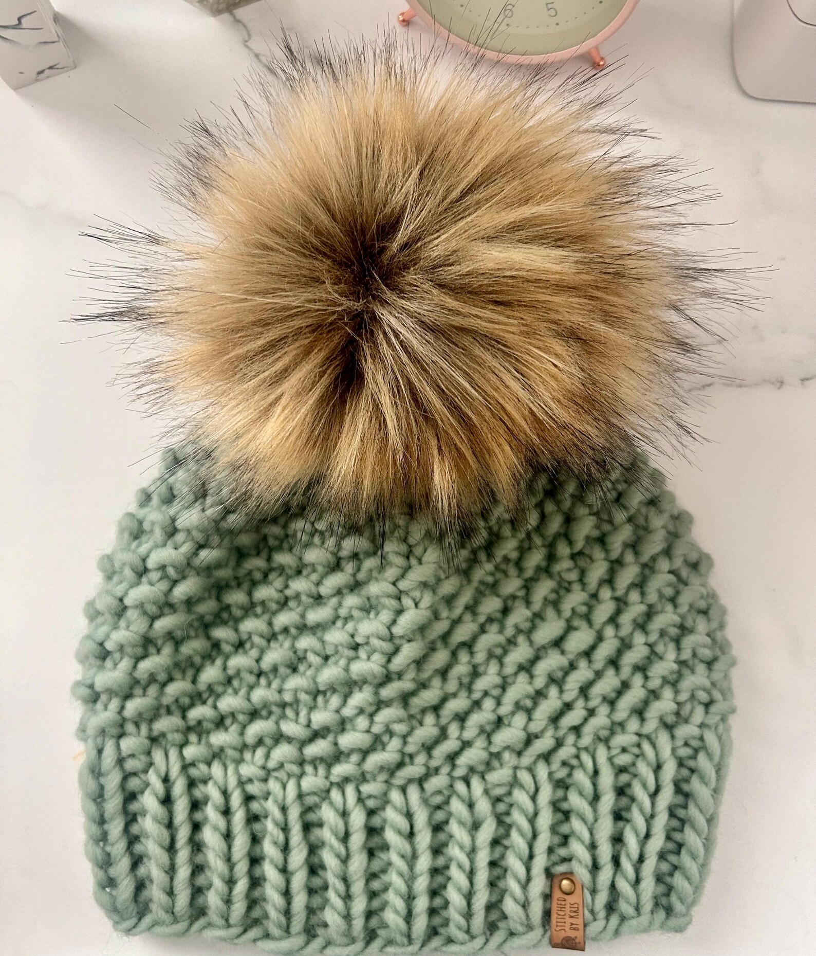 Women’s Luxury Hand Knit Light Green/sage Winter/fall Fashionable ...