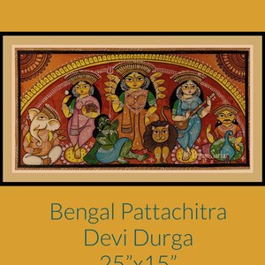 Traditional Hand Painted Photo Frame Devi Durga Bengal Pattachitra ...