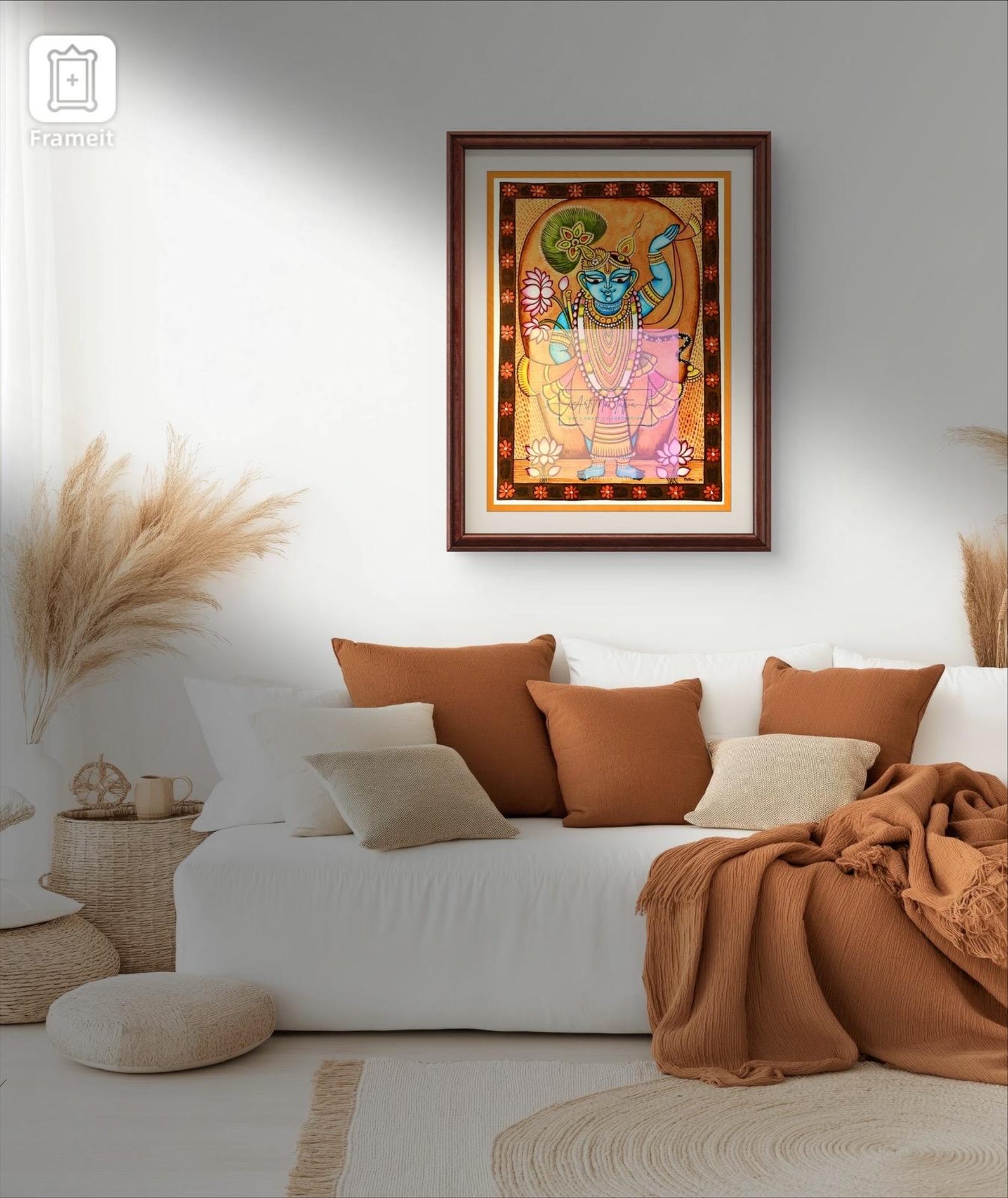 Vintage Pichwai Srinath Ji Krishna Hand Painting | Krishna With Lotus ...