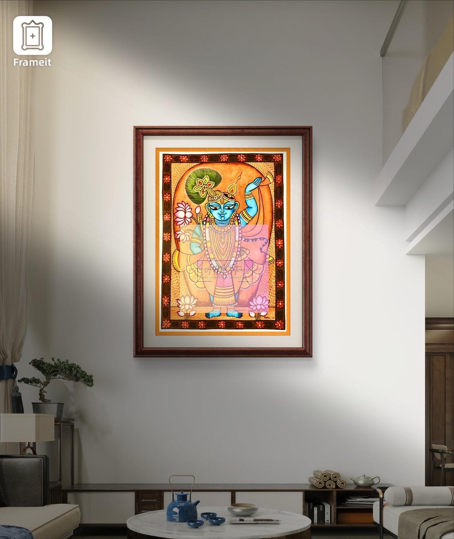 Vintage Pichwai Srinath Ji Krishna Hand Painting | Krishna With Lotus ...