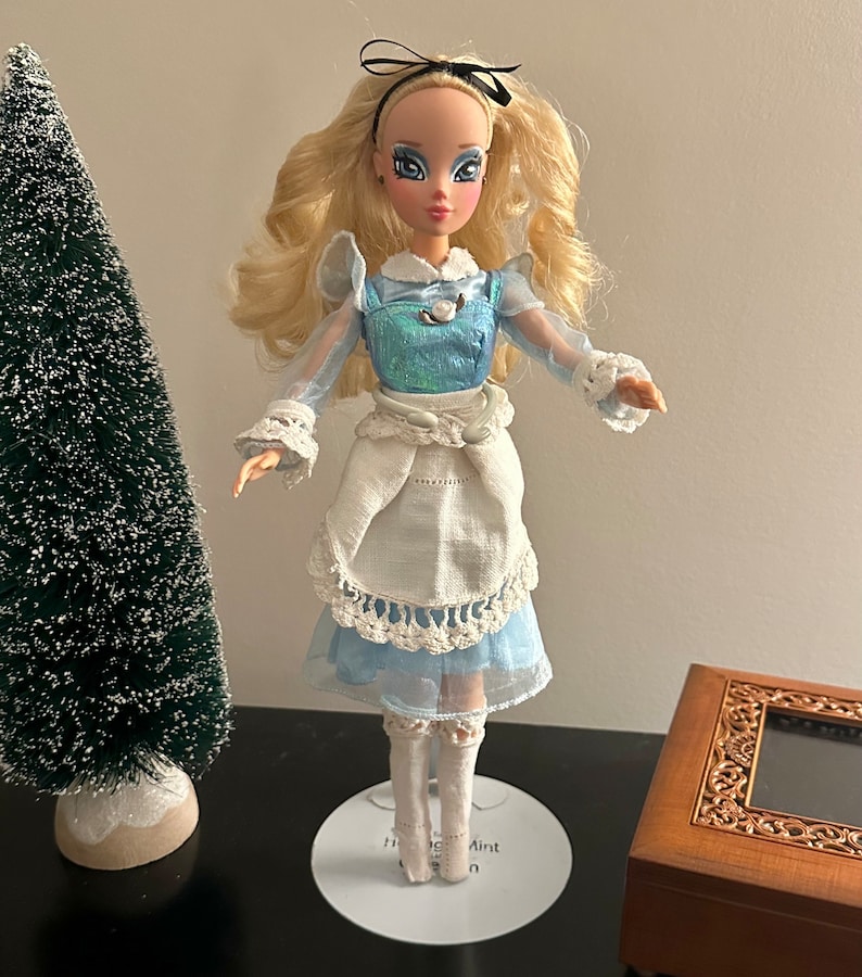 Custom Alice in Wonderland Doll With Blue Dress and White Lace Accents ...