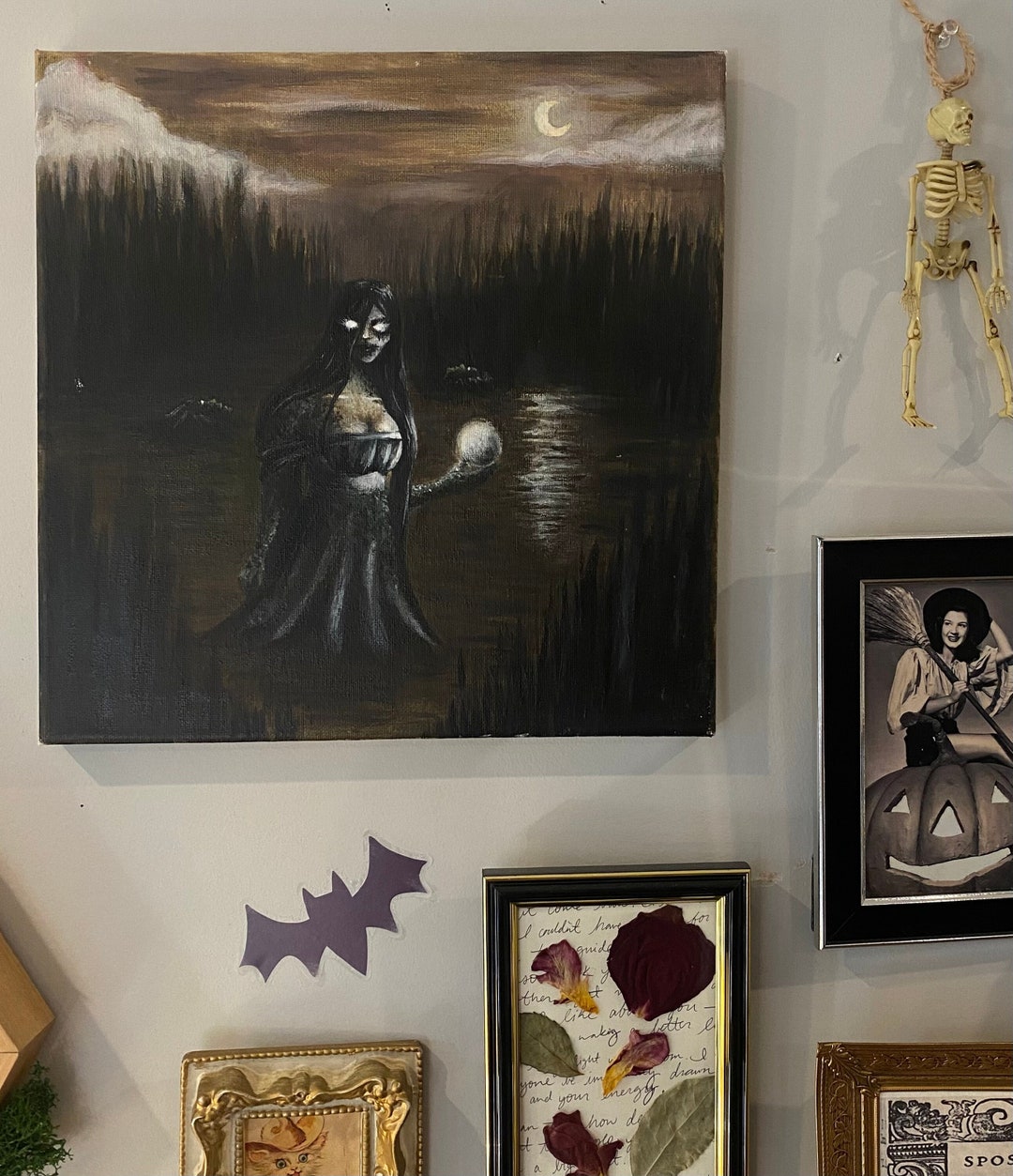 Dark Gothic Aesthetic Marsh Witch Original Painting - Etsy