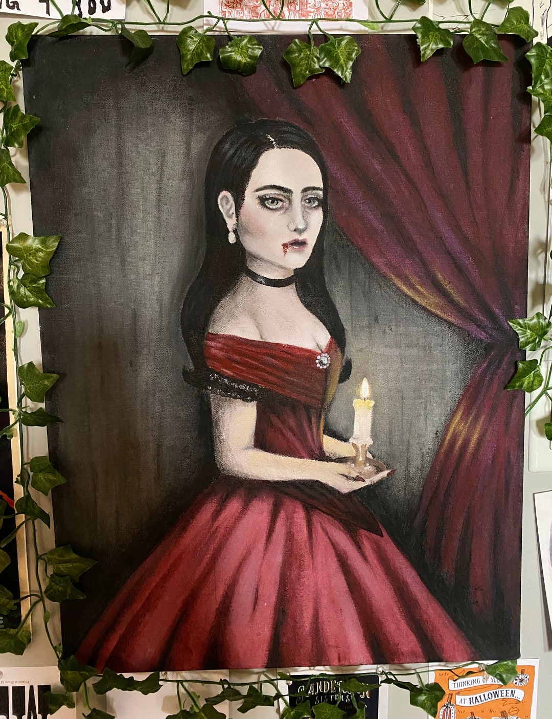 Victorian Vampire Portrait Original Painting - Etsy