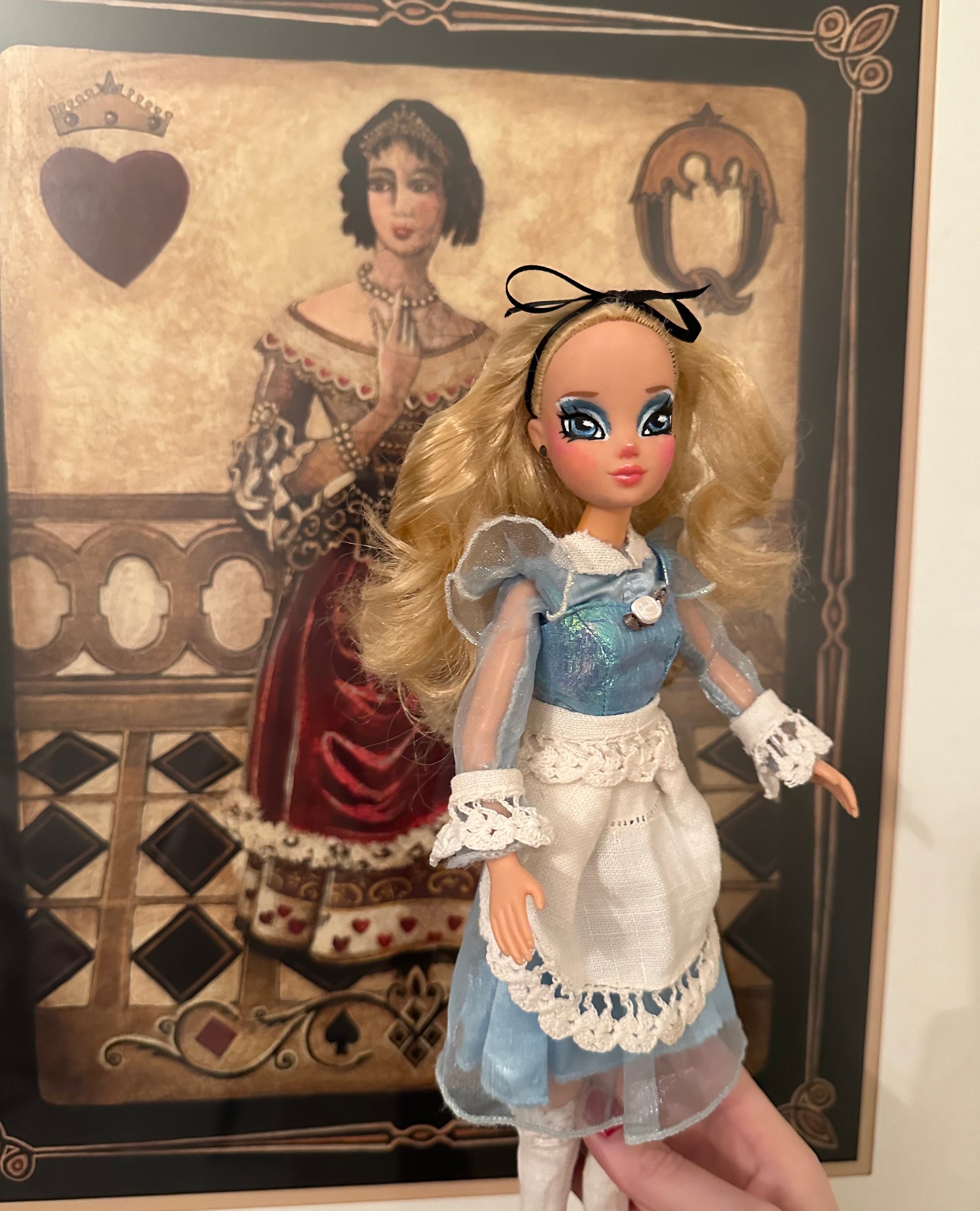 Custom Alice in Wonderland Doll With Blue Dress and White Lace Accents ...