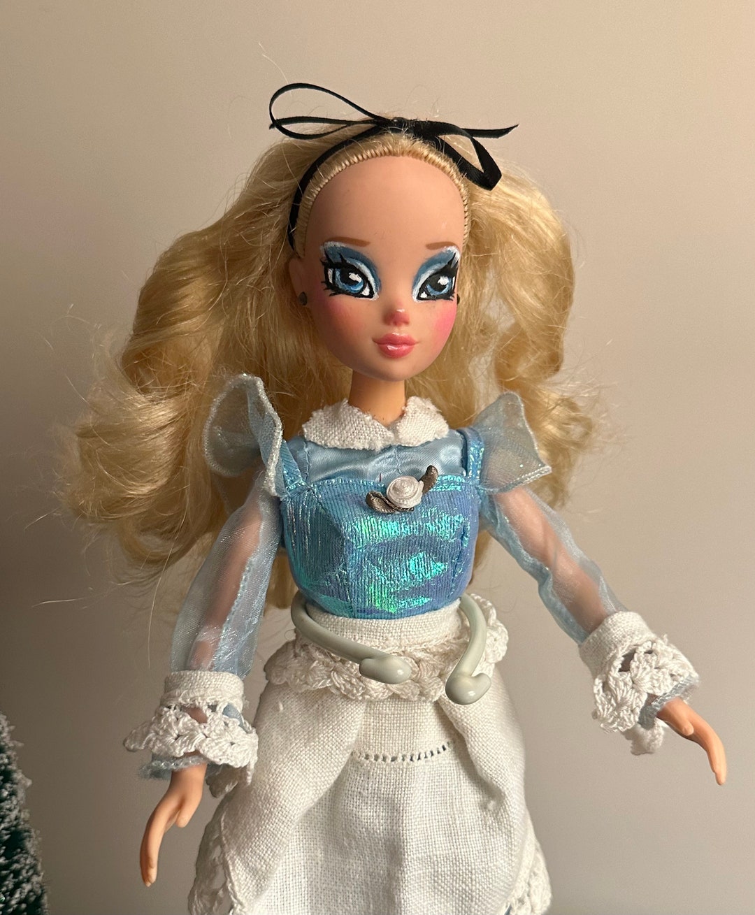 Custom Alice in Wonderland Doll With Blue Dress and White Lace Accents ...