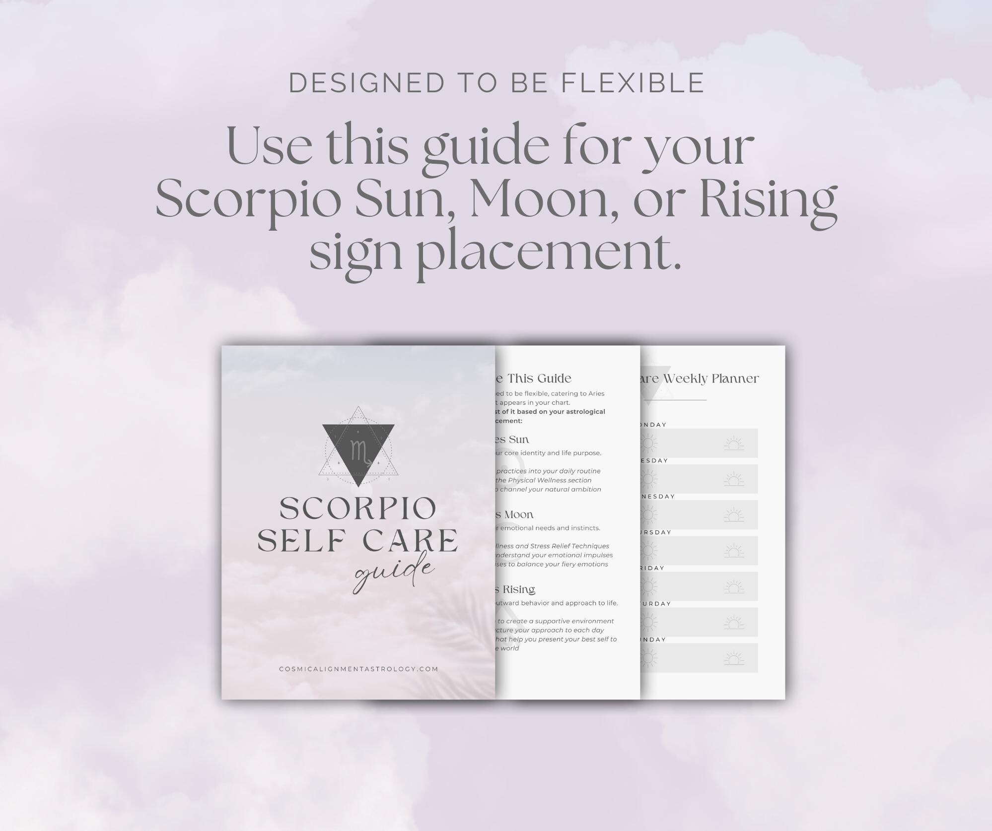 Scorpio Self Care Printable Guide and Planner Worksheets Self Love ...