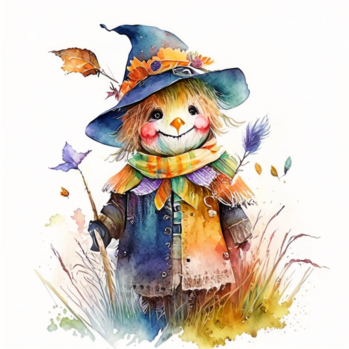 Cute Scarecrow Clipart 300dpi High Resolution PNG Graphics Instant ...