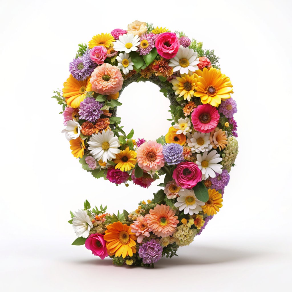 3d Numbers Made of Flowers - 300 DPI - 10 Png Files - Etsy