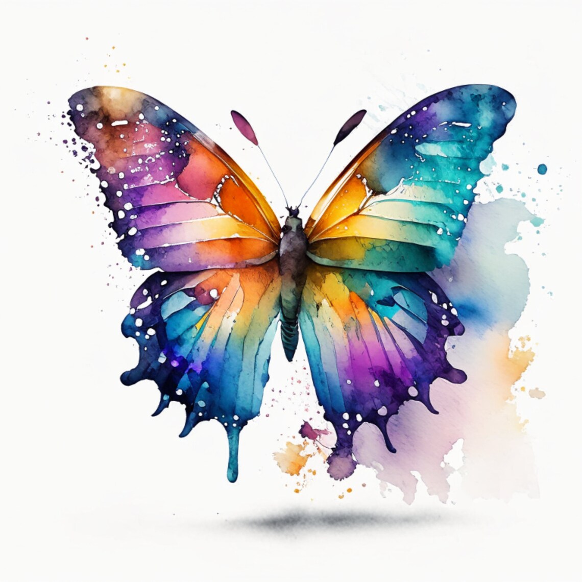 Colorful Butterfly Clipart | 300dpi | PNG Graphics | Instant Download ...