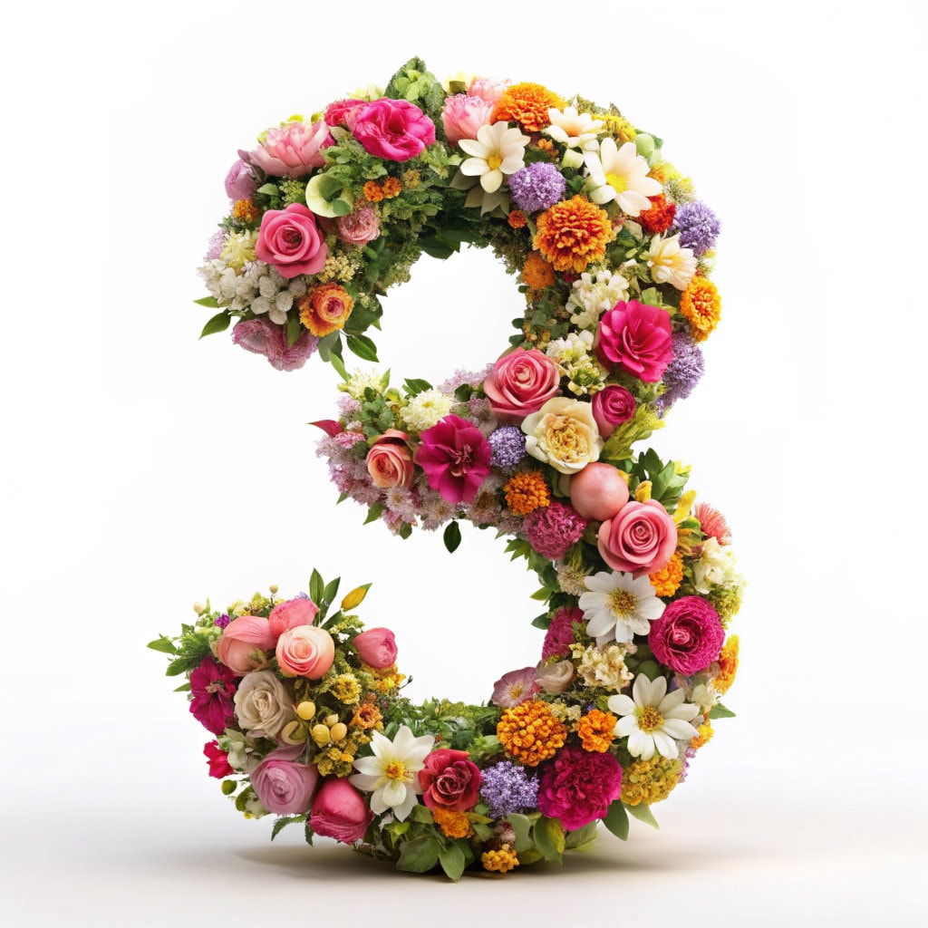 3d Numbers Made of Flowers - 300 DPI - 10 Png Files - Etsy