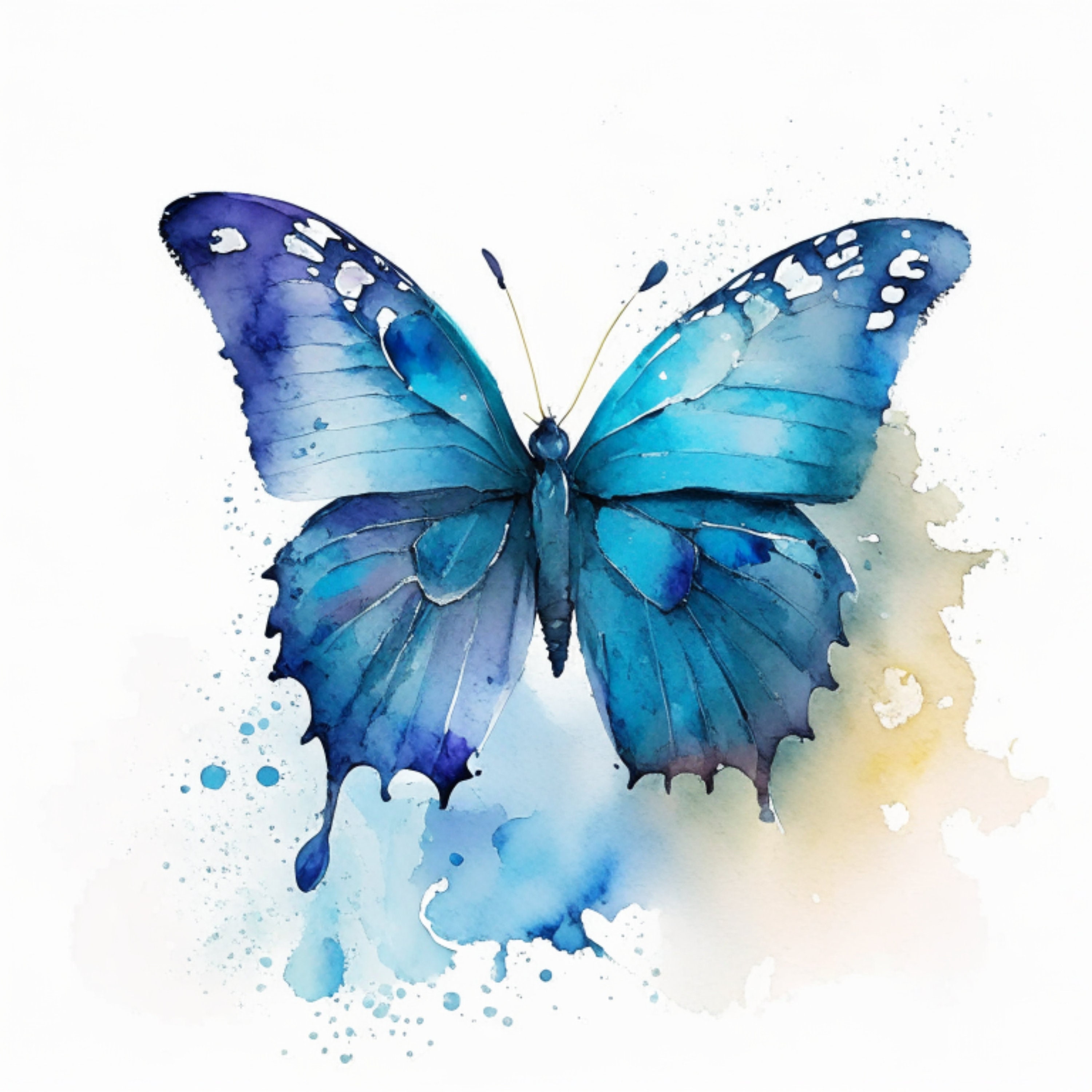 Blue Butterfly | 300dpi High Resolution | PNG Graphics | Instant ...