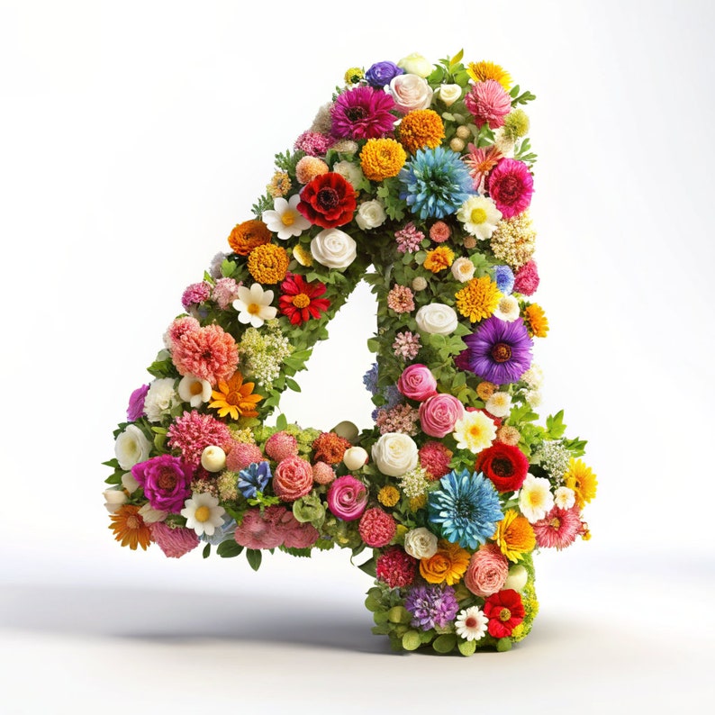 3d Numbers Made of Flowers - 300 DPI - 10 Png Files - Etsy