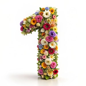 3d Numbers Made of Flowers - 300 DPI - 10 Png Files - Etsy