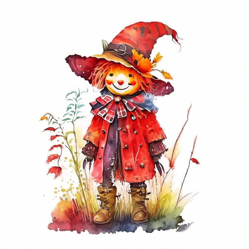 Cute Red Scarecrow 300dpi High Resolution PNG Graphics - Etsy