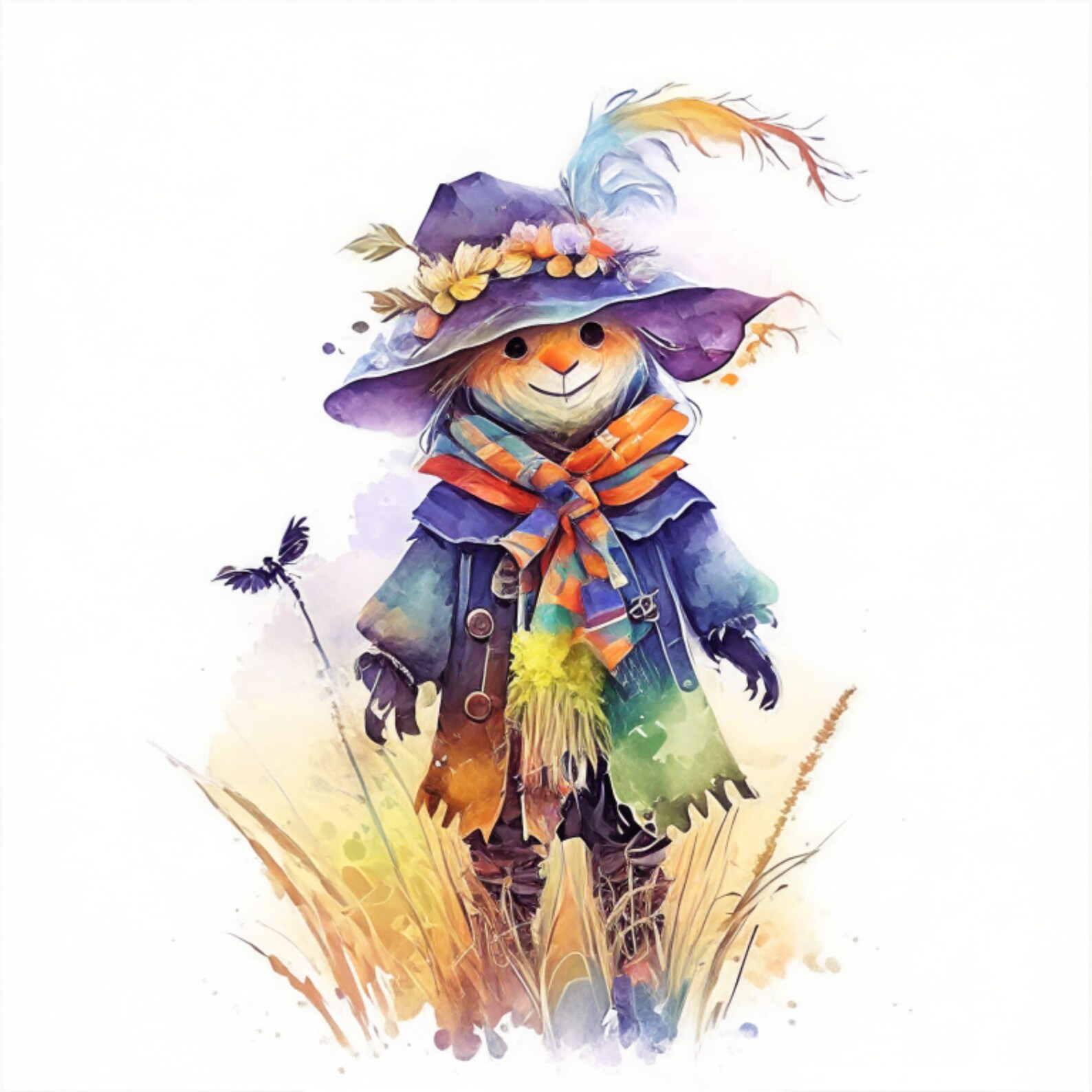 Cute Scarecrow Clipart | 300dpi High Resolution | PNG Graphics ...