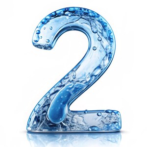 3d Numbers Made of Water Numbers - 300 DPI - 10 Png Files - Etsy