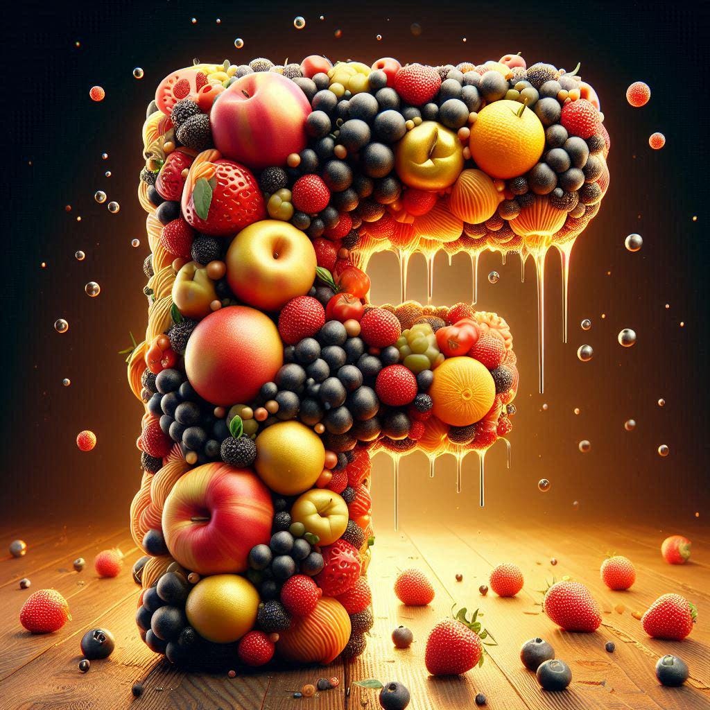 Fruit Alphabet Clipart PNG | A-Z Transparent Letters | 300 DPI Digital ...