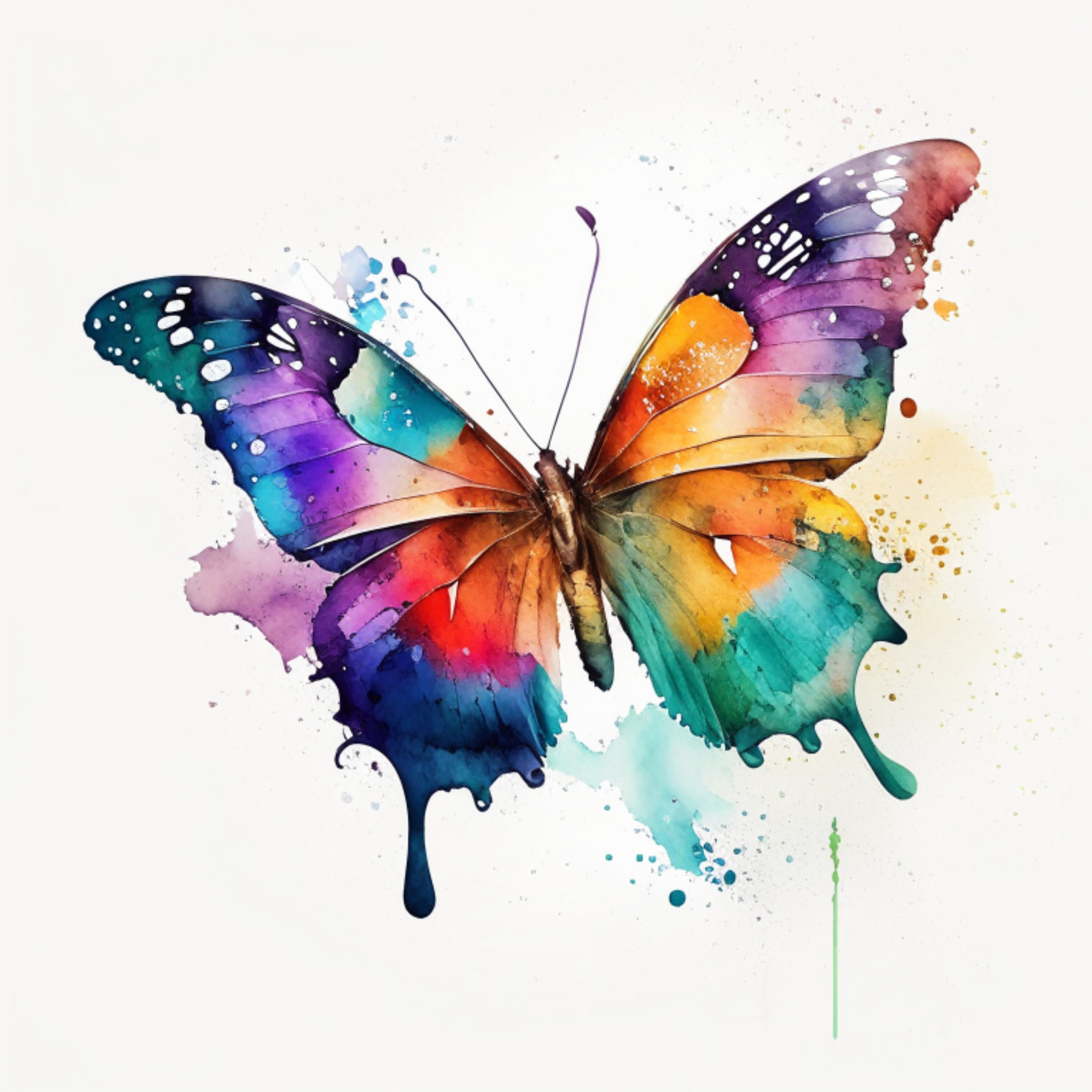 Colorful Butterfly Clipart | 300dpi | PNG Graphics | Instant Download ...