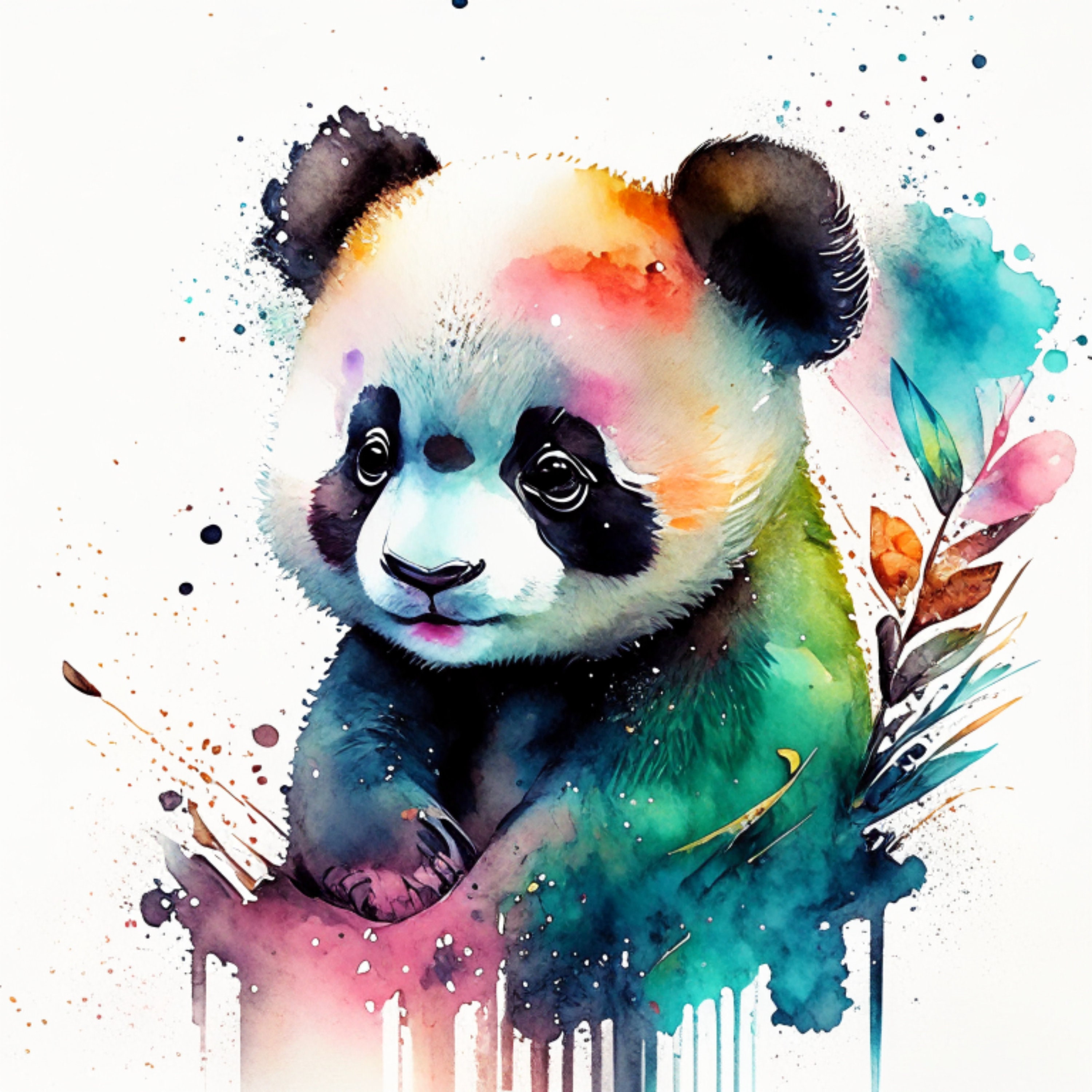 Cute Panda Clipart | 300dpi High Resolution | PNG Graphics | Instant ...