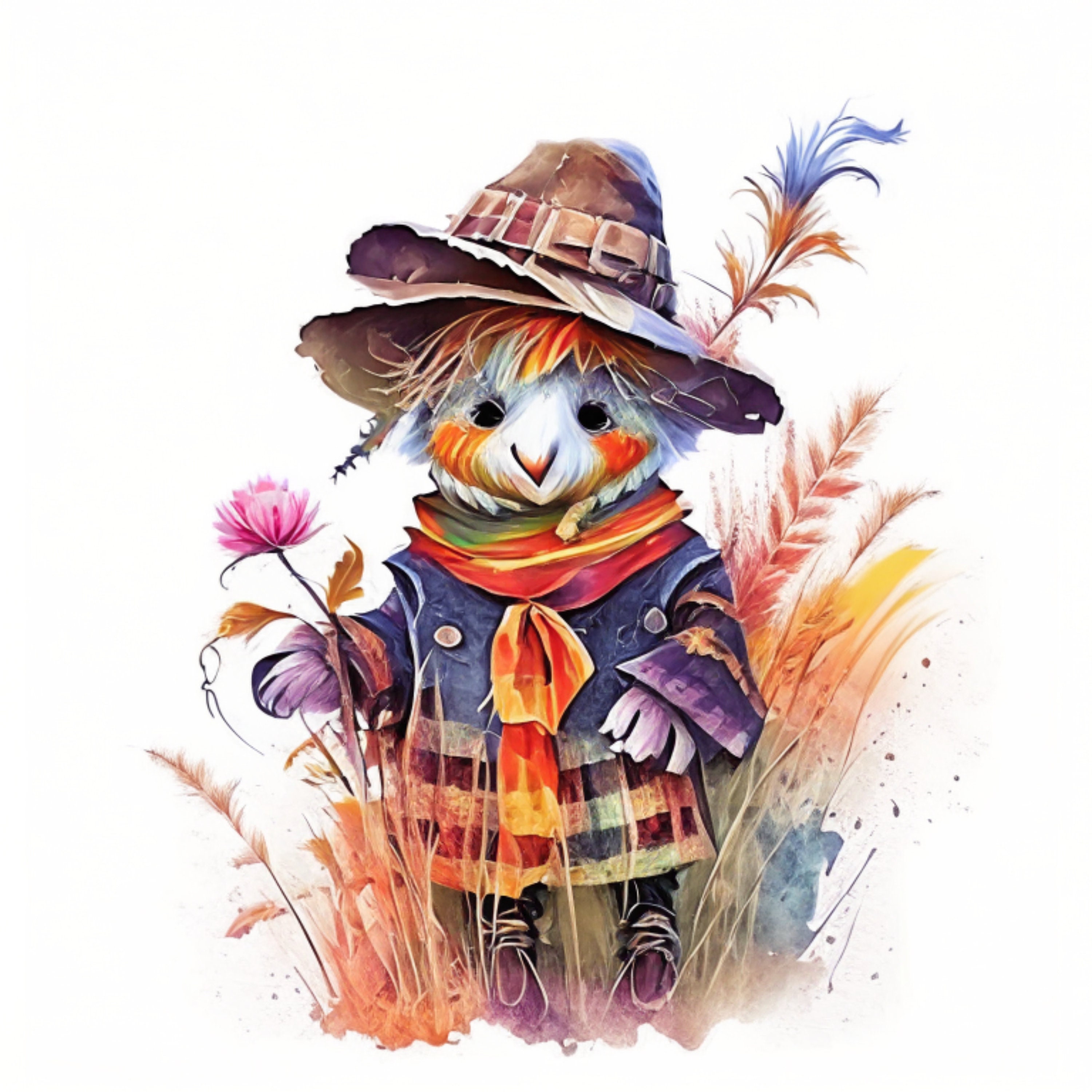 Cute Scarecrow Clipart | 300dpi High Resolution | PNG Graphics ...