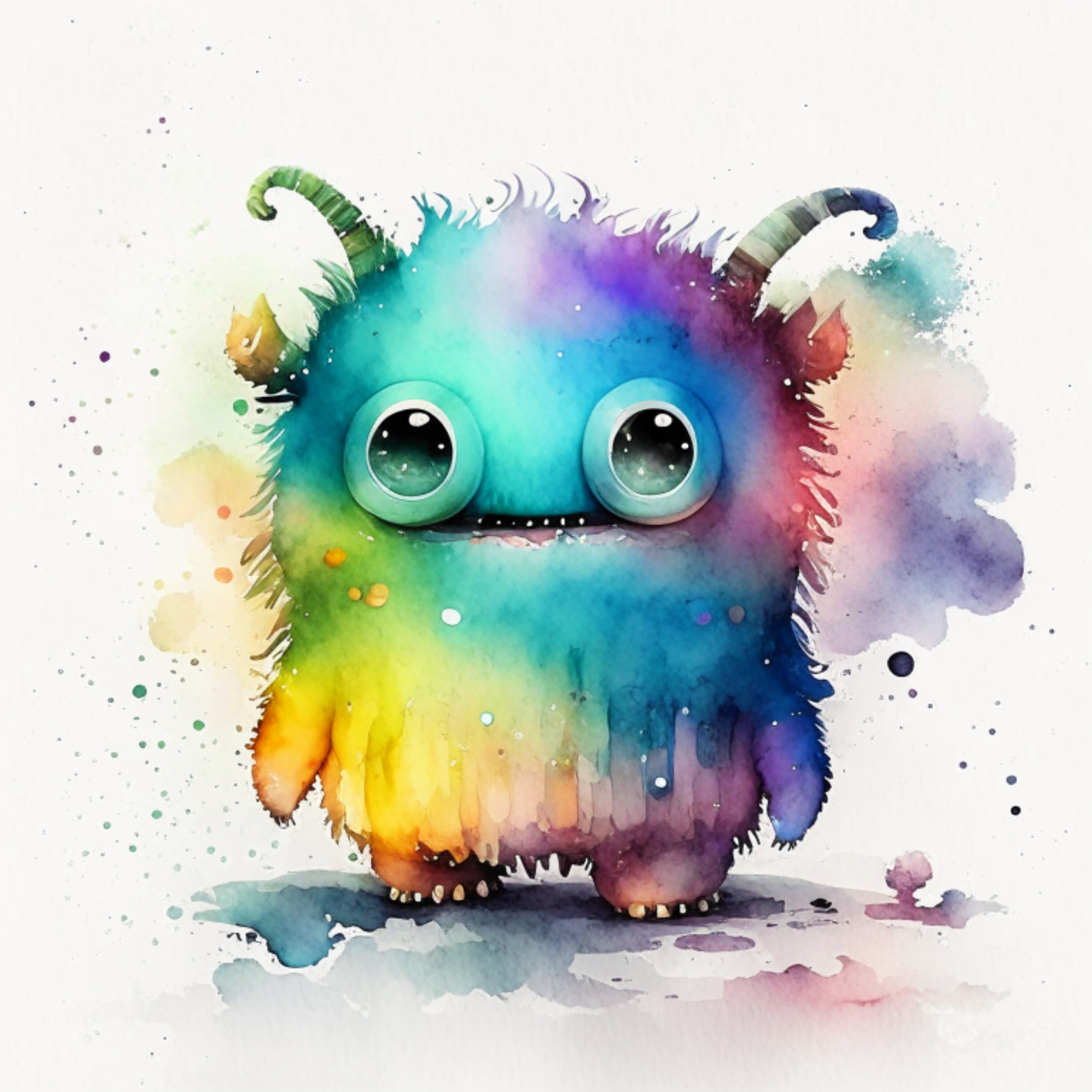 Cute Monster Clipart | 300dpi High Resolution | PNG Graphics | Instant ...