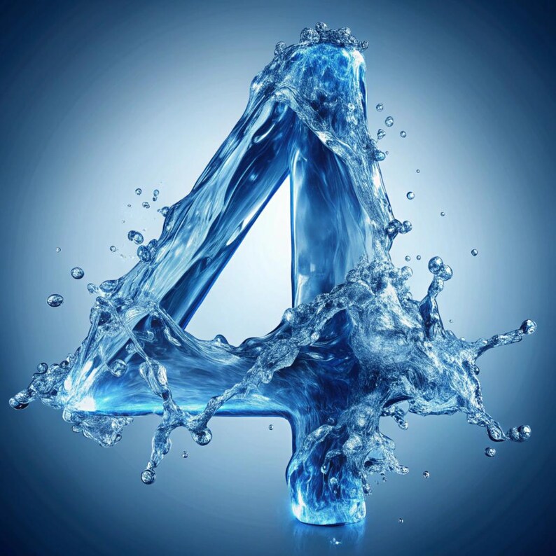 3d Numbers Made of Water Numbers - 300 DPI - 10 Png Files - Etsy