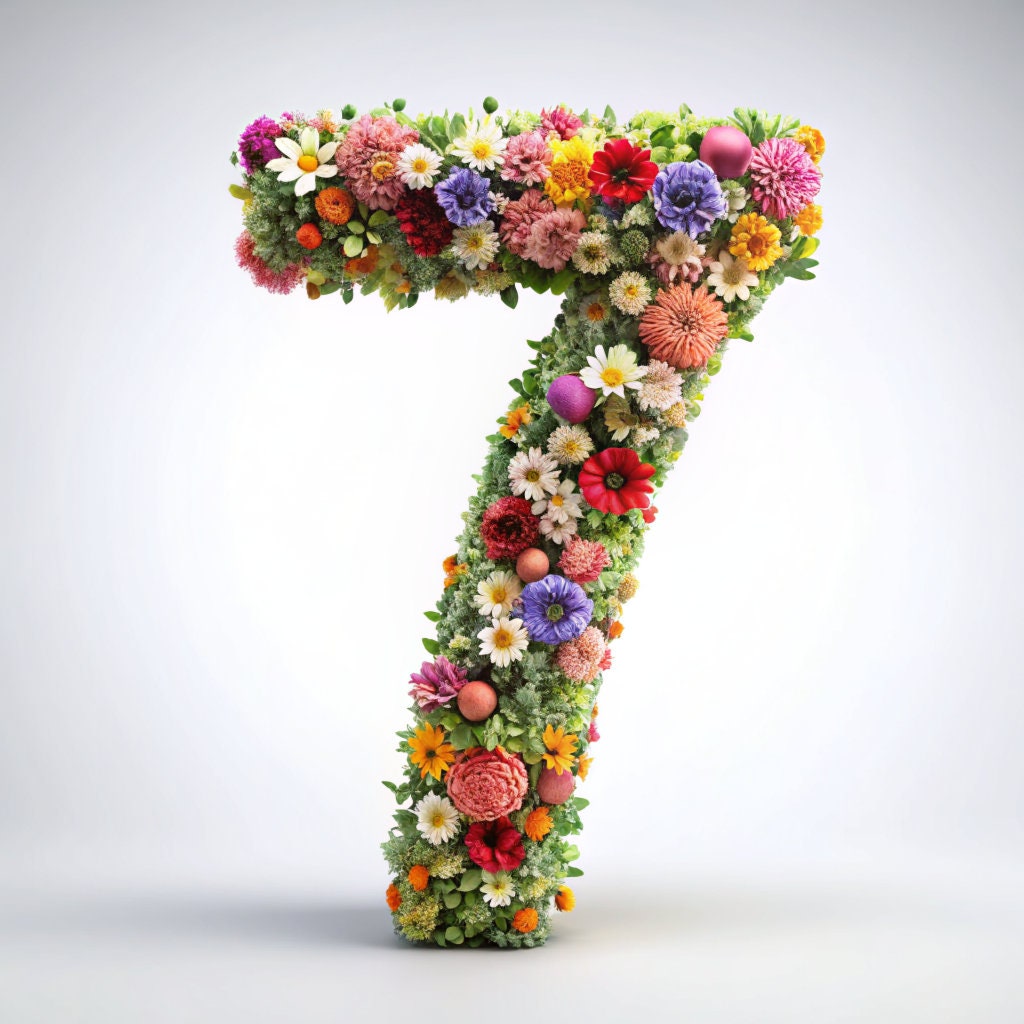 3d Numbers Made of Flowers - 300 DPI - 10 Png Files - Etsy