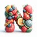 Fruit Alphabet Clipart PNG | A-Z Transparent Letters | 300 DPI Digital ...