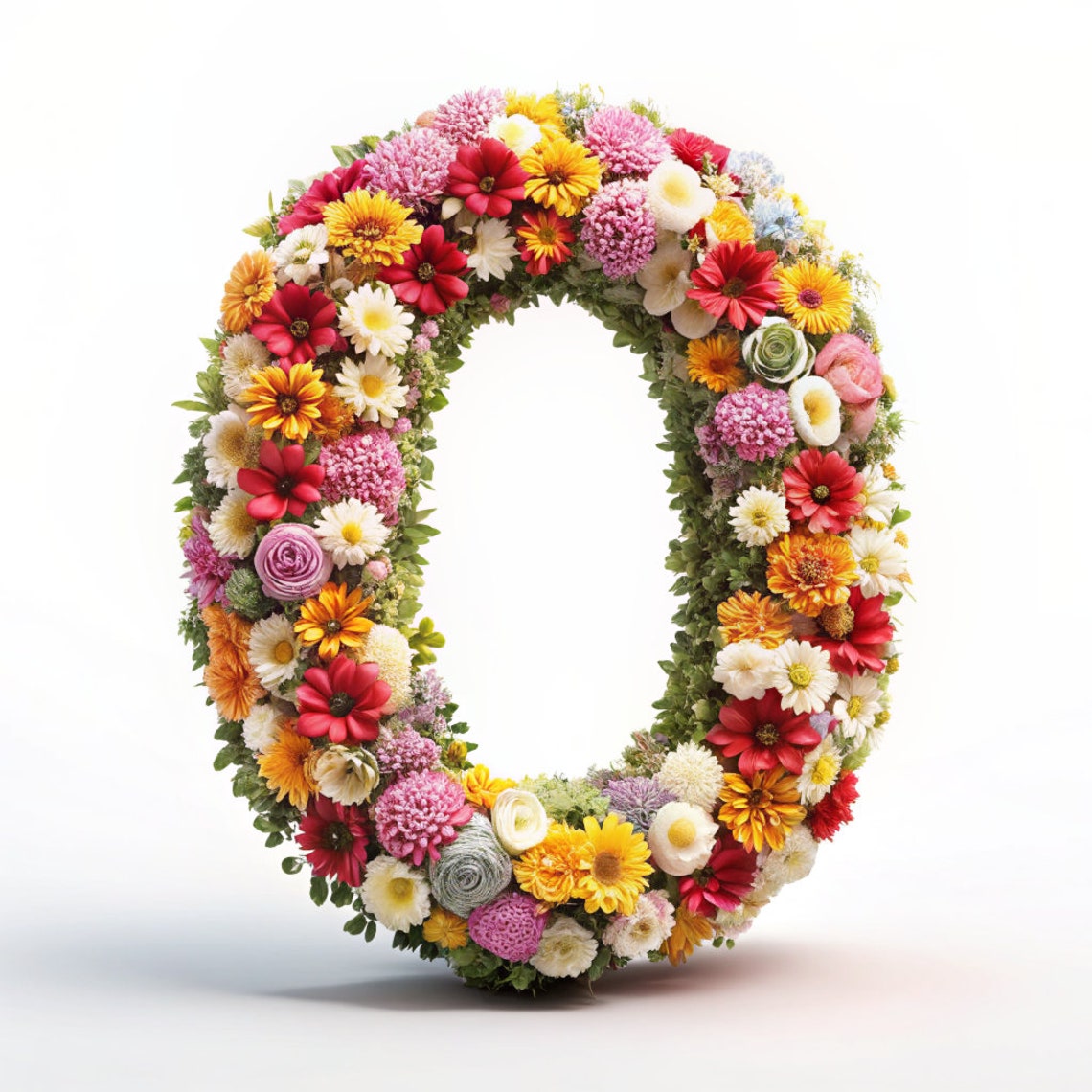 3d Numbers Made of Flowers - 300 DPI - 10 Png Files - Etsy