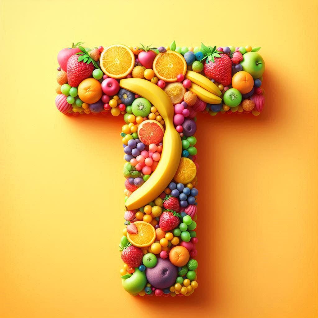 Fruit Alphabet Clipart PNG | A-Z Transparent Letters | 300 DPI Digital ...