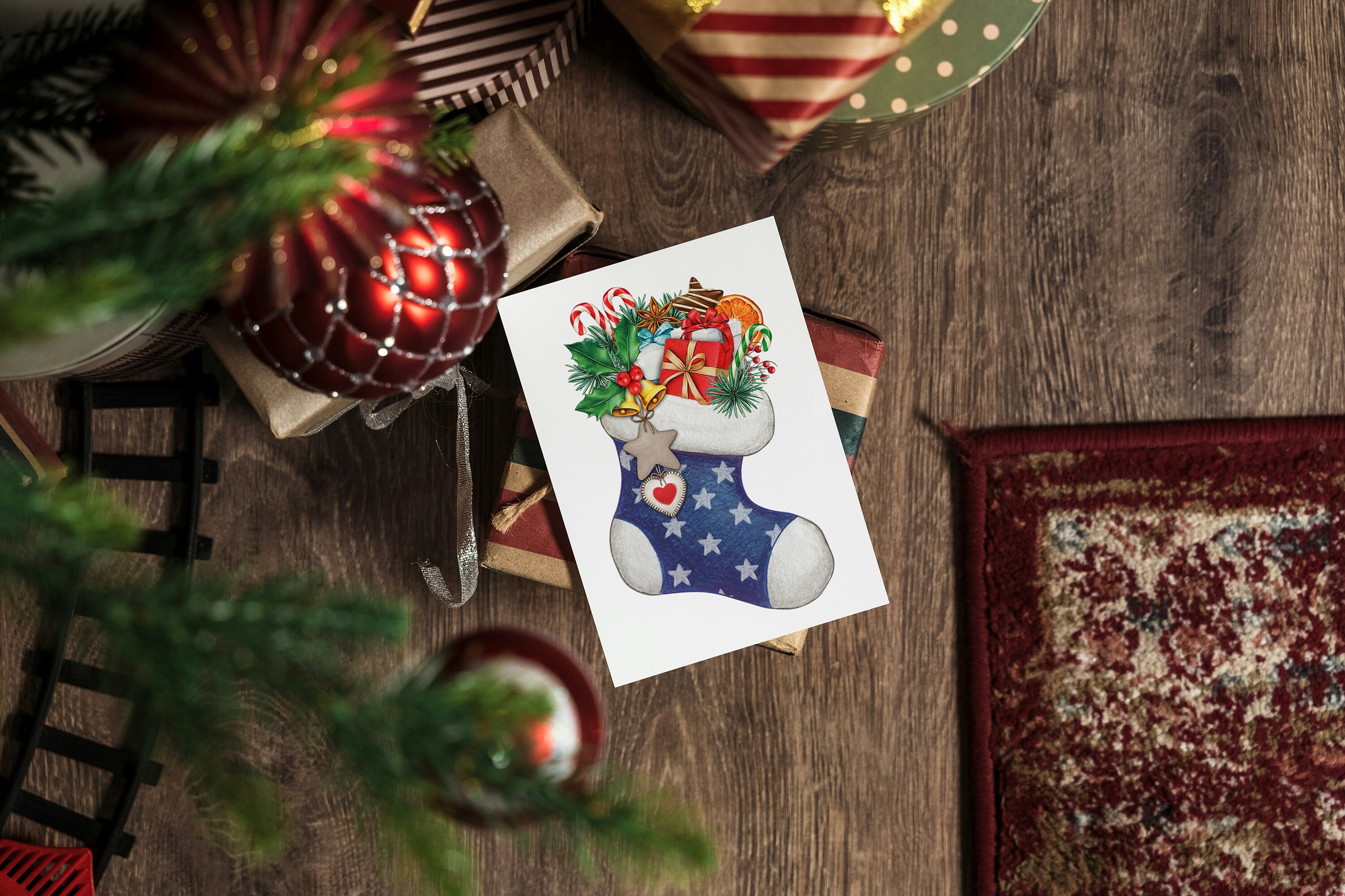 Christmas Stocking Clipart, Christmas Stocking Bundle, Clipart ...