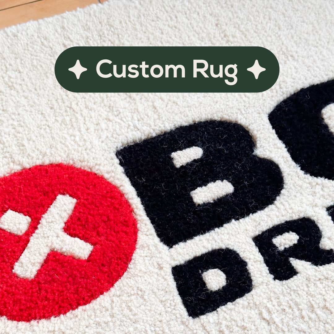 Custom Woolen Tufted Rug Logo Rug Home Office Decor Carpet Personalized ...