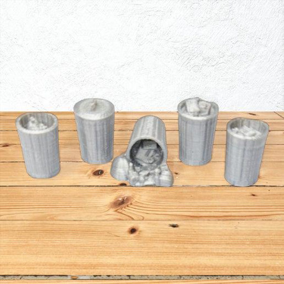 Galvanized Trash Cans in G, O & HO Scale | Model Trains | Scenery | G ...