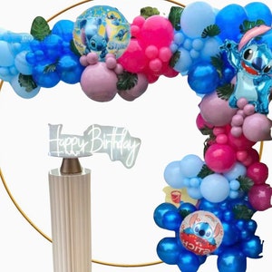 Cute Lilo & Stitch Hawaii Macaron DIY Foil Balloon Garland Arch Kit ...