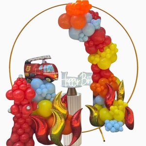 Fire Truck Theme DIY Foil Balloon Garland Kit |birthday Balloon Arch ...