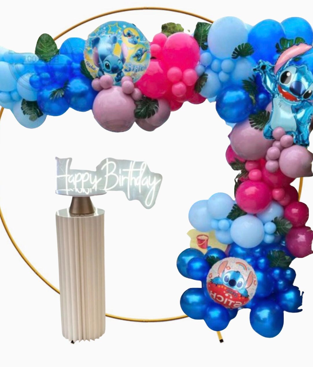 Cute Lilo & Stitch Hawaii Macaron DIY Foil Balloon Garland Arch Kit ...
