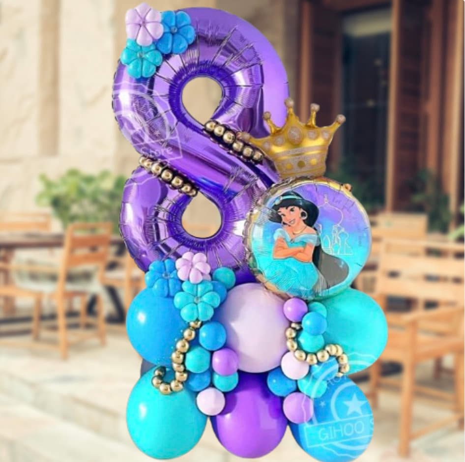 Princess Aladdin Foil DIY Balloon Sculpture Kit Birthday Number Balloon ...