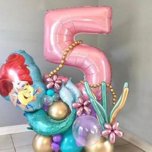 Little Mermaid Foil DIY Balloon Sculpture Kit | Birthday Number Balloon ...