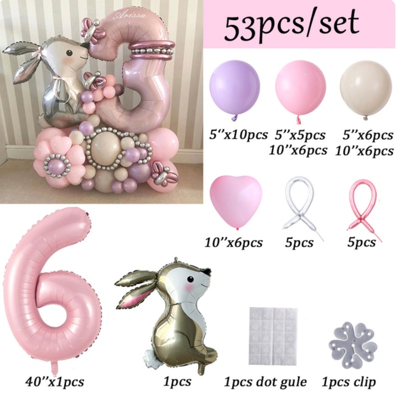 Woodland Animal Bunny Rabbit Foil DIY Balloon Sculpture Kit | Birthday ...