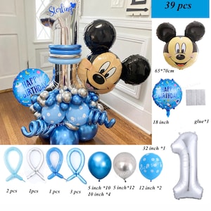 Mickey Mouse Foil DIY Balloon Sculpture Kit | Birthday Boy Girl Number ...