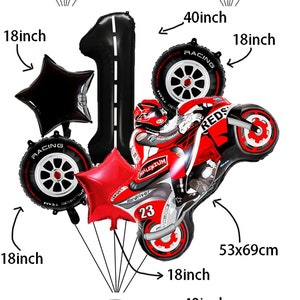 Race Motorcycle Foil DIY Balloon Sculpture Kit | Birthday Boy Number ...