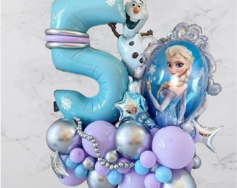 Frozen Elsa Foil DIY Balloon Sculpture Kit Birthday Girl Number Balloon ...