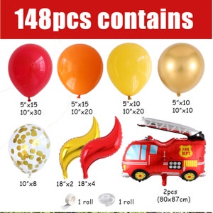 Fire Truck Theme DIY Balloon Garland Kit | Birthday Balloon Arch ...