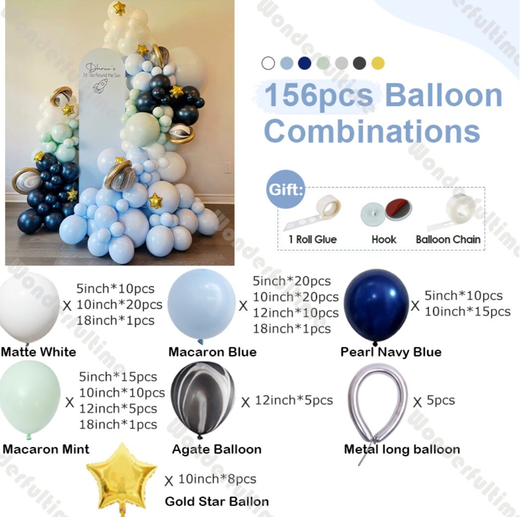 Moon Foil DIY Balloon Garland Arc Kit , Birthday Balloon Trip Around ...