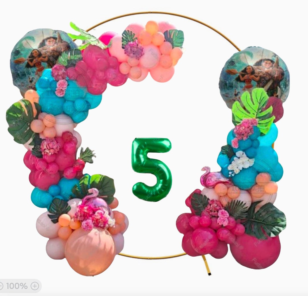 Moana Hawaii Theme Foil DIY Balloon Arc |birthday Muted Eucalyptus ...
