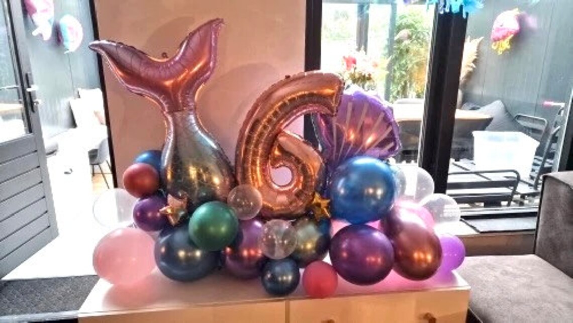 Mermaid Foil DIY Balloon Sculpture Kit | Birthday Number Balloon ...