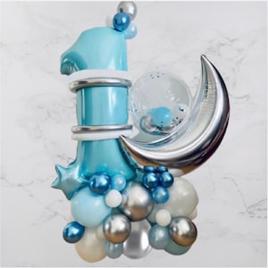Pastel Pink Blue Moon Foil DIY Balloon Sculpture Kit | Birthday Number ...
