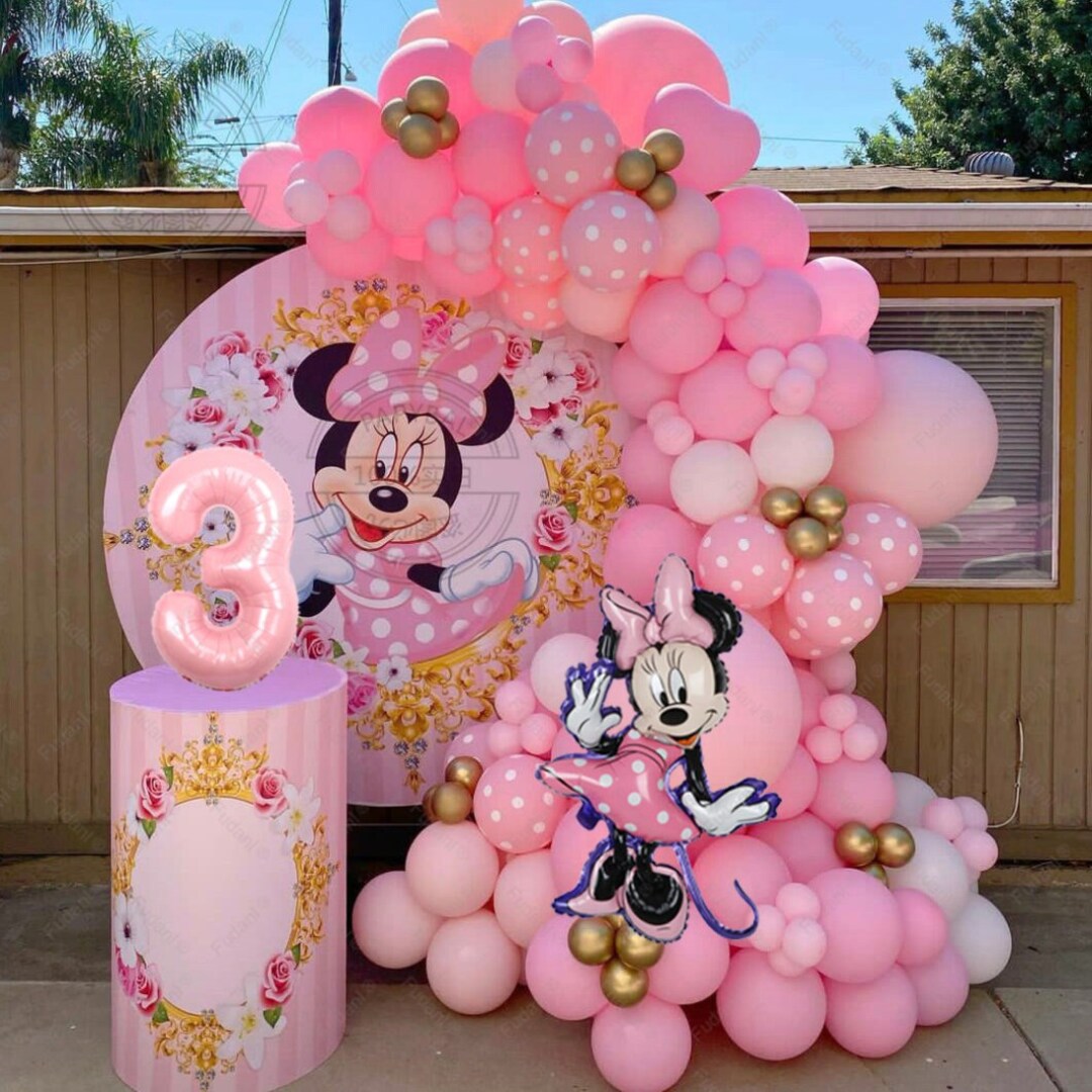 Cute Minnie Mouse Theme Pastel Pink Macaron DIY Foil Balloon - Etsy