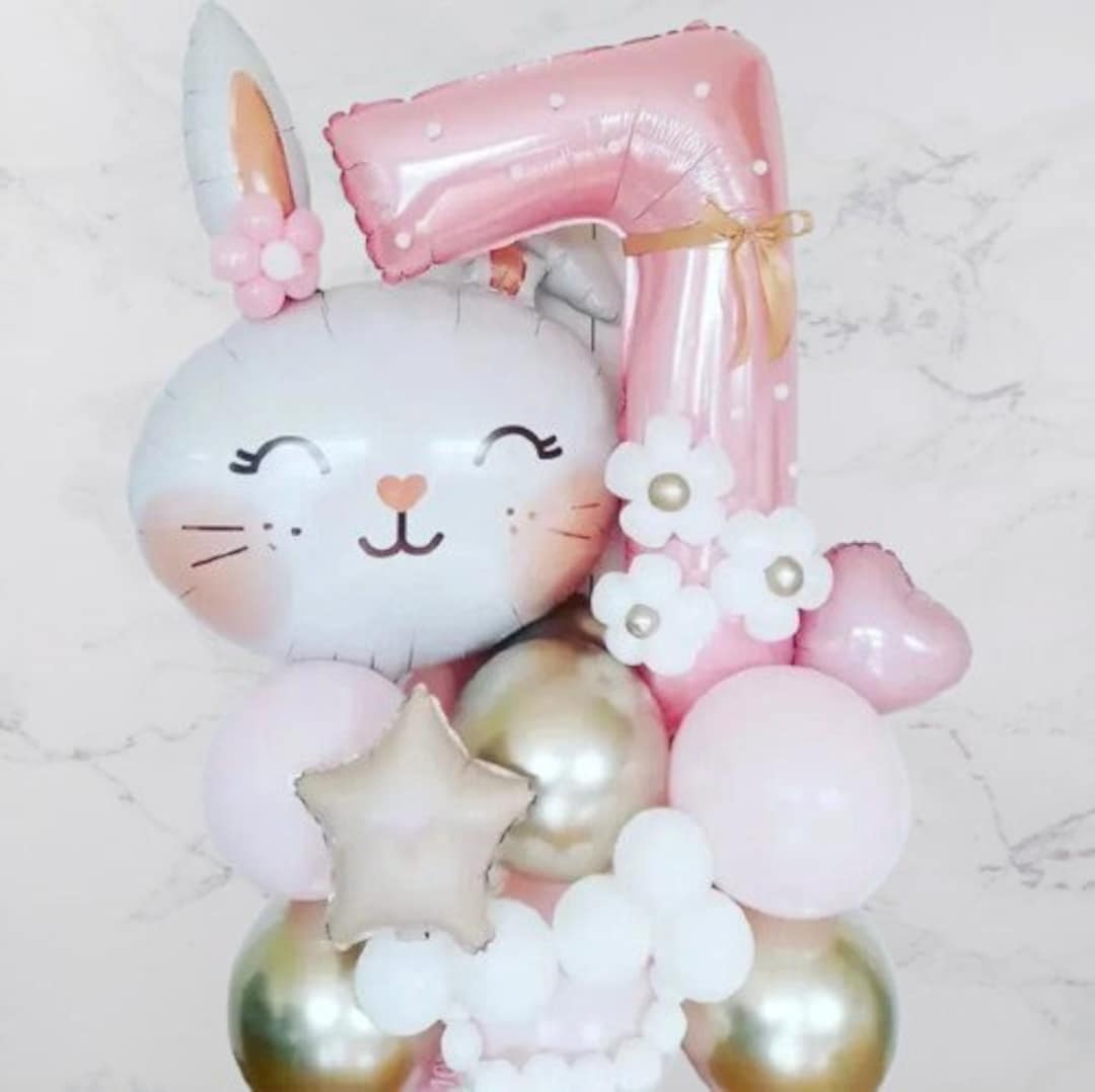Bunny Rabbit Foil DIY Balloon Sculpture Kit | Birthday Girl Number ...