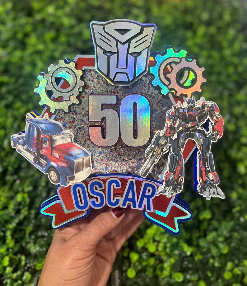 TRANSFORMERS Shaker Cake Topper - Etsy